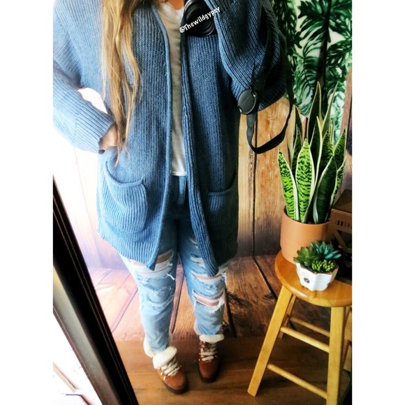 Universal Thread | Sweaters | Nwot Dusty Blue Knitted Cardigan | Poshmark